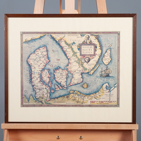 ABRAHAM ORTELIUS. Efter. Abraham Ortelius. Landkort over Danmark ...