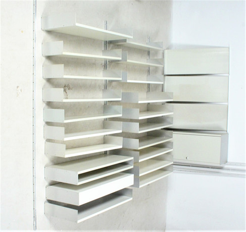 DIETER RAMS. large shelving system VITSOE model 606 - aluminum, wood ...