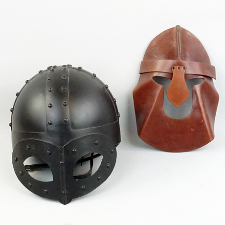 HELMET, replica, and MASK In leather. Weapons & Militaria - Armour ...