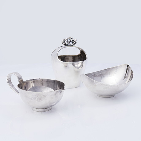 PARTI SILVER, skål, korg och kanna, Einar Dragsted & Holger Rasmussen ...