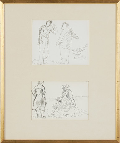 RAGNAR SANDBERG. teckningar, 2 st., samramade, singerade. Konst ...