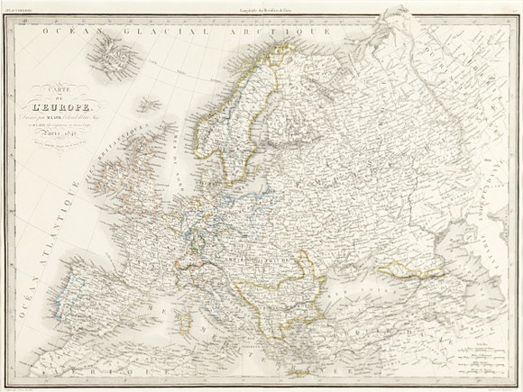KARTA, Carte de L'Europe, Pierre M Lapie 1842, stålstucken. Böcker ...
