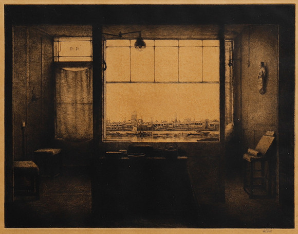 AXEL FRIDELL. "Old studio", torrnål, London 1927, signerad. Konst ...