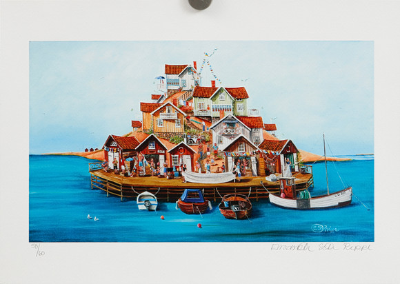 ELISABETH SETH RIPPE. "Waiting for the drink", giclée print, signed and ...