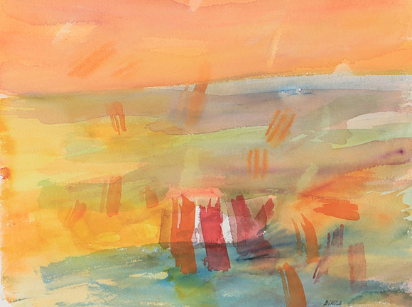 LARS BERTLE. "Evening, Fårö", watercolour, signed Bertle. Art ...