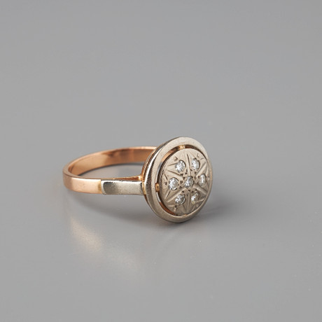 RING, 8/8 cut diamonds, 14K gold, Soviet Union. Jewellery & Gemstones ...