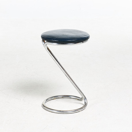 Stool, "Z-stool", DS steel furniture, Malmö, frame in steel tube, seat ...