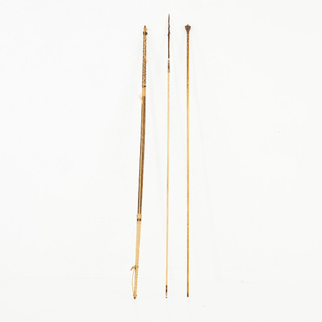 BOW, HUNTING ARROWS, 2 pcs, 1950s, probably Xavante, Amazonas, Brazil ...