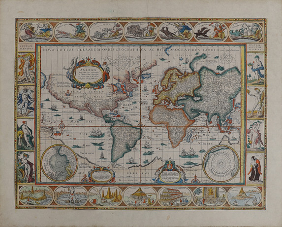 ANTIQUE MAP. A REPRINT OF THE MOST BEAUTIFUL WORLD MAP EVER PUBLISHED ...