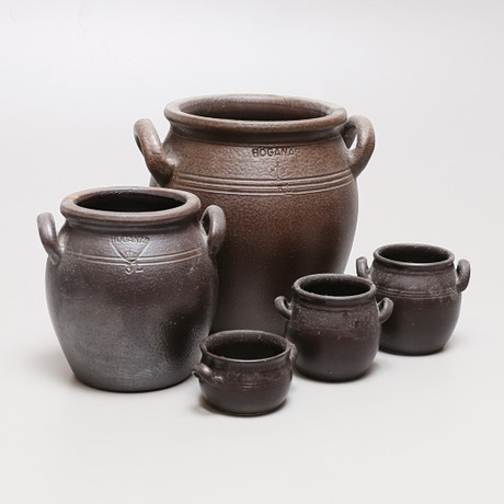 KRUS, 5 st, stengods, Höganäs. Keramik & Porslin - Europeiskt - Auctionet