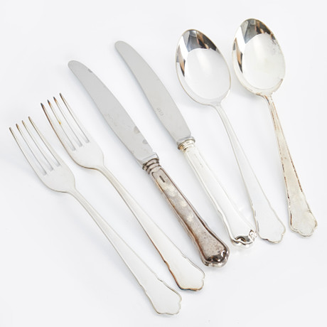 BESTICKSERVIS, 18 delar, silver,"Chippendale", GAB. Silver & Metall ...