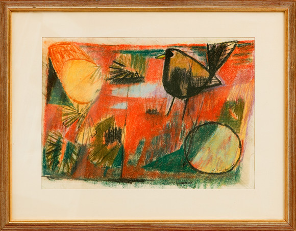 KNUT IRWE. Fågel, pastell, signerad. Konst - Måleri - Auctionet