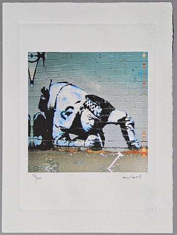 BANKSY. After. UNTITLED. SIGNED ENGRAVING ON PLATE NUMBERED 92/300. Art ...