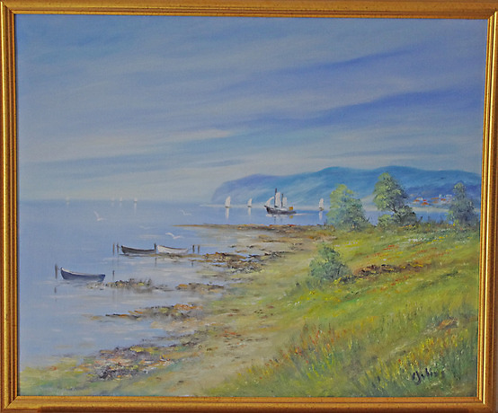 CARL JULIUS. "The Hill", oil on canvas, signed C. Julius. Art ...