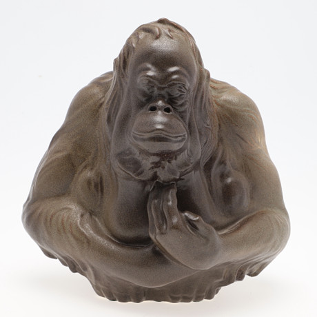 SCULPTURE, stoneware, shape of a monkey, Okela, Denmark. Art ...