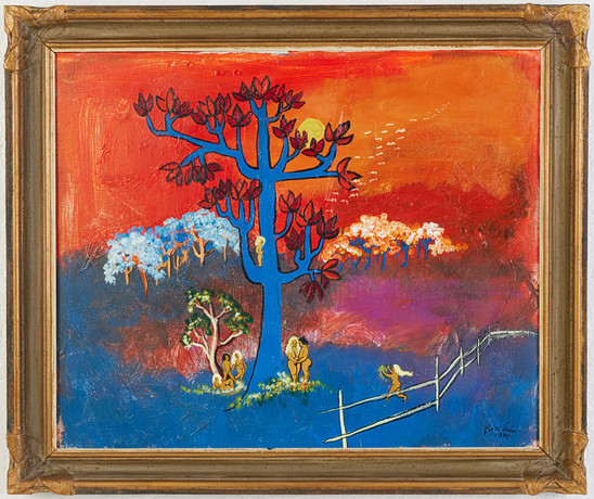 BROR-ERIC BERGQVIST. "Back to nature", oil on canvas, signed and dated ...