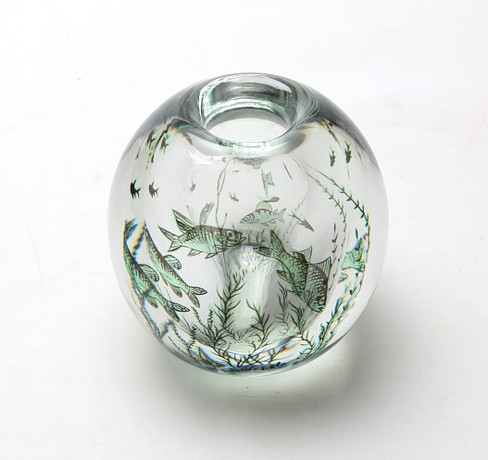 EDWARD HALD. VAS, glass, so-called Fiskgraal, Orrefors, signed, 1900s ...