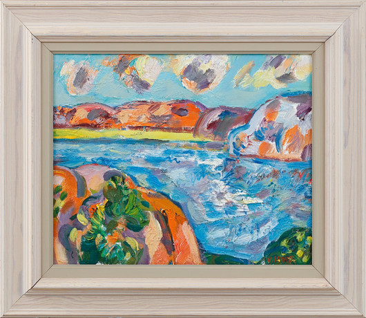 KNUT IRWE. Kustbild, olja på duk, signerad. Konst - Måleri - Auctionet