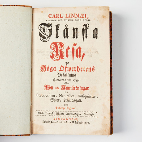 LINNAE'S SCANIAN JOURNEY 1749, ORIGINAL EDITION PRINTED 1751. Books ...