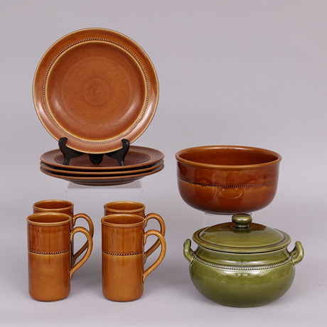 SERVICE PARTS 10 pieces in stoneware, Old Höganäs, Höganäs Keramik ...