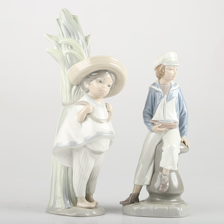 FIGURINES, 2 pieces, porcelain, Lladro, Spain. Ceramics & Porcelain ...