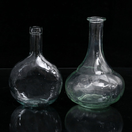 FLASKOR, 2 st, 1800-tal. Glas - Bruksglas - Auctionet