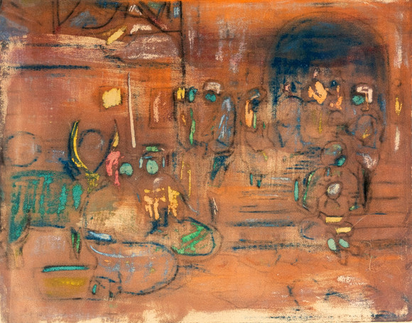 NAN CUZ-SCHÄFER (GEB. 1927). Framför kyrkan. Konst - Grafik - Auctionet