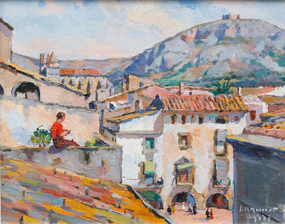 JOSÉ MARIA MASCORT GALIBERN. Vista de Torroella de Montgrí. Arte ...