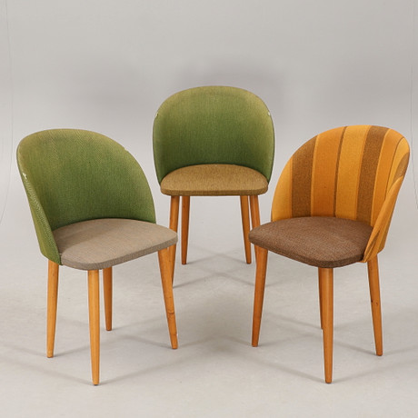 STOLAR, 3 st, 1950-tal. Möbler - Fåtöljer & Stolar - Auctionet