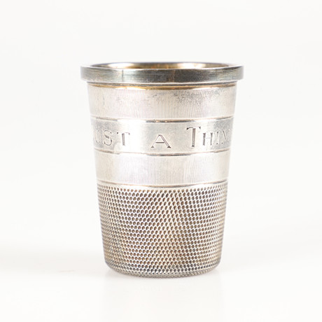 CUP in the shape of a thimble, silver, James Swann & sons, England ...