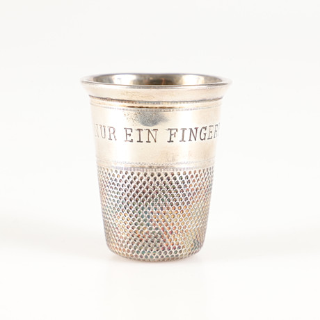 CUP, in the shape of a thimble, sterling silver, FS, Germany. Silver ...