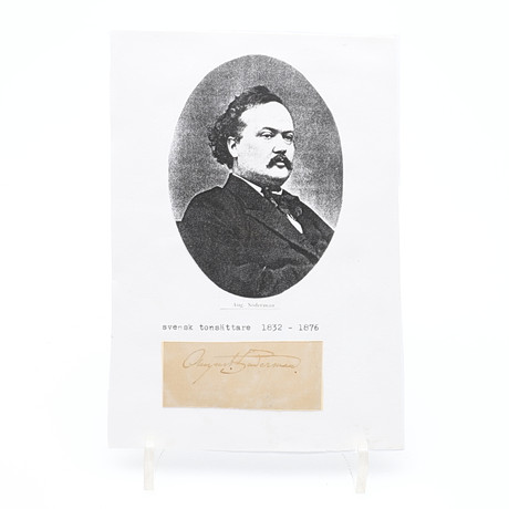 AUTOGRAF. AUGUST SÖDERMAN (1832-1975) SVENSK TONSÄTTARE. Böcker, Kartor ...