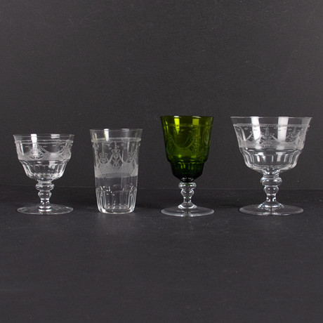 GLASSWARE. Cost 1920s/30s, 50 parts. Glass - Tableware - Auctionet
