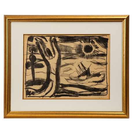 JOHN JON-AND. Drawing, signed. Art - Paintings - Auctionet