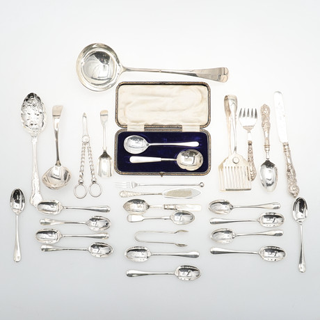 A GROUP OF SILVER PLATED FLATWARE. Silver & Metals - Silver plated ...