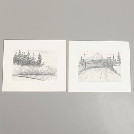 JULIAN DYSON (1936-2003). COUNTRY ROAD; COUNTRY SCENE. Art - Drawings ...