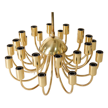 HANS AGNE JAKOBSSON. Chandelier, brass, 24 candle arms. Lighting ...
