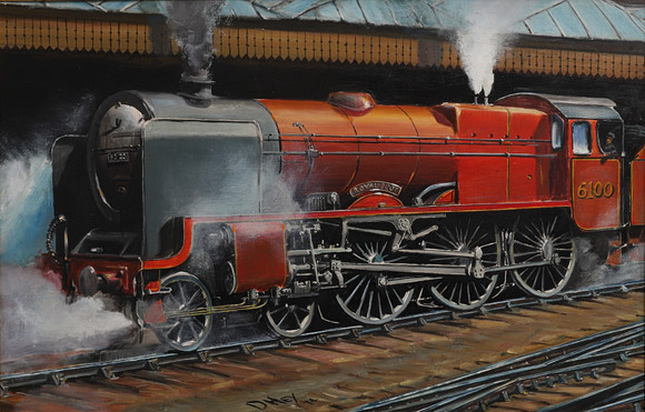 DAVID HEY (BRITISH, 1946-2018). STEAM TRAIN IN A STATION. Art ...