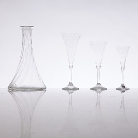 GUNNAR CYRÉN. Serving glasses, 15 pieces, "Helena", glass, Orrefors ...