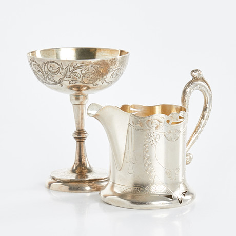 CREAM POT and CUP, silver, Russia or Baltic early 20th century, Art ...