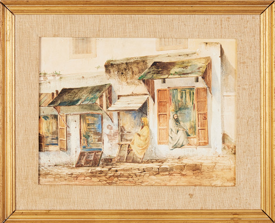 JOHN FREDERICK LEWIS RA (1804–1876). "View in Alger", watercolor on ...