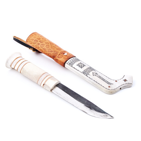 PER-OLOF JÖNESTÅL. knife, half horn, Kurravaara, signed, handle in ...
