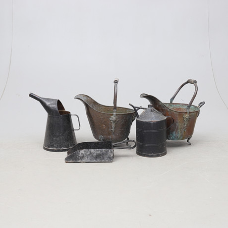 METAL OBJECTS, 5 pcs, including copper, 19th/20th century. Silver ...