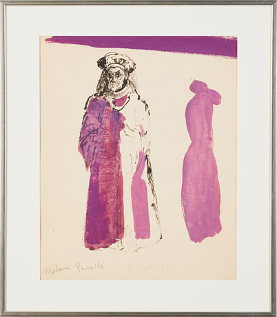 PRO FALKON. "Madame Pernelle (Gunvor Pontén)", Kostümskizze für ...