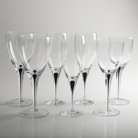 GLASSWARE PARTS, 7 pieces of which 3 "Intermezzo", Orrefors. Glass ...