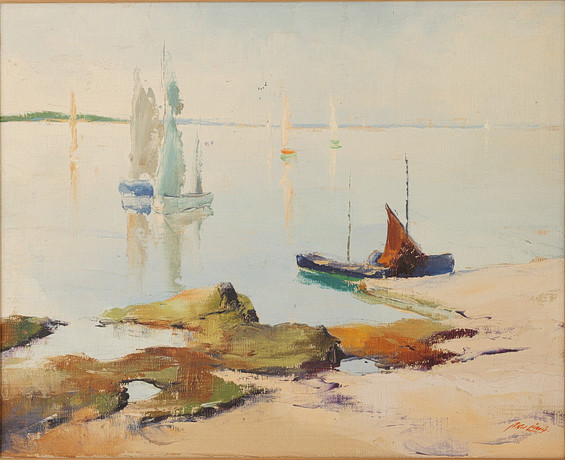 AXEL LIND. 1907-2011. Olja på pannå, signerad. Konst - Måleri - Auctionet