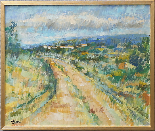 OLLE LARSSON. "Road, Fuveau", oil on Board, signed. Art - Paintings ...