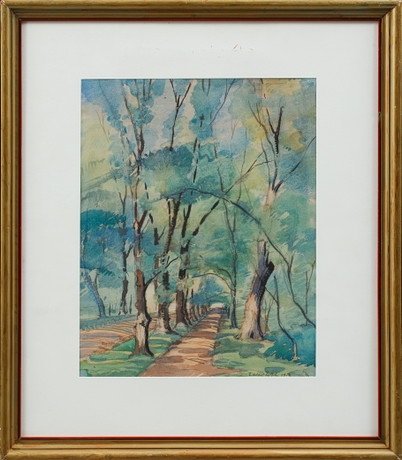 TOTH JANOS ZALAI. Allé, akvarell, signerad och daterad 1950. Konst ...