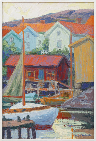 BIRGER WELANDER. "Grundsund", olja på duk, signerad. Konst - Måleri ...