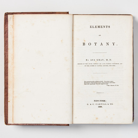 ASA GRAY'S FAMOUS ELEMENTS OF BOTANY IN FIRST EDITION 1836. Böcker ...